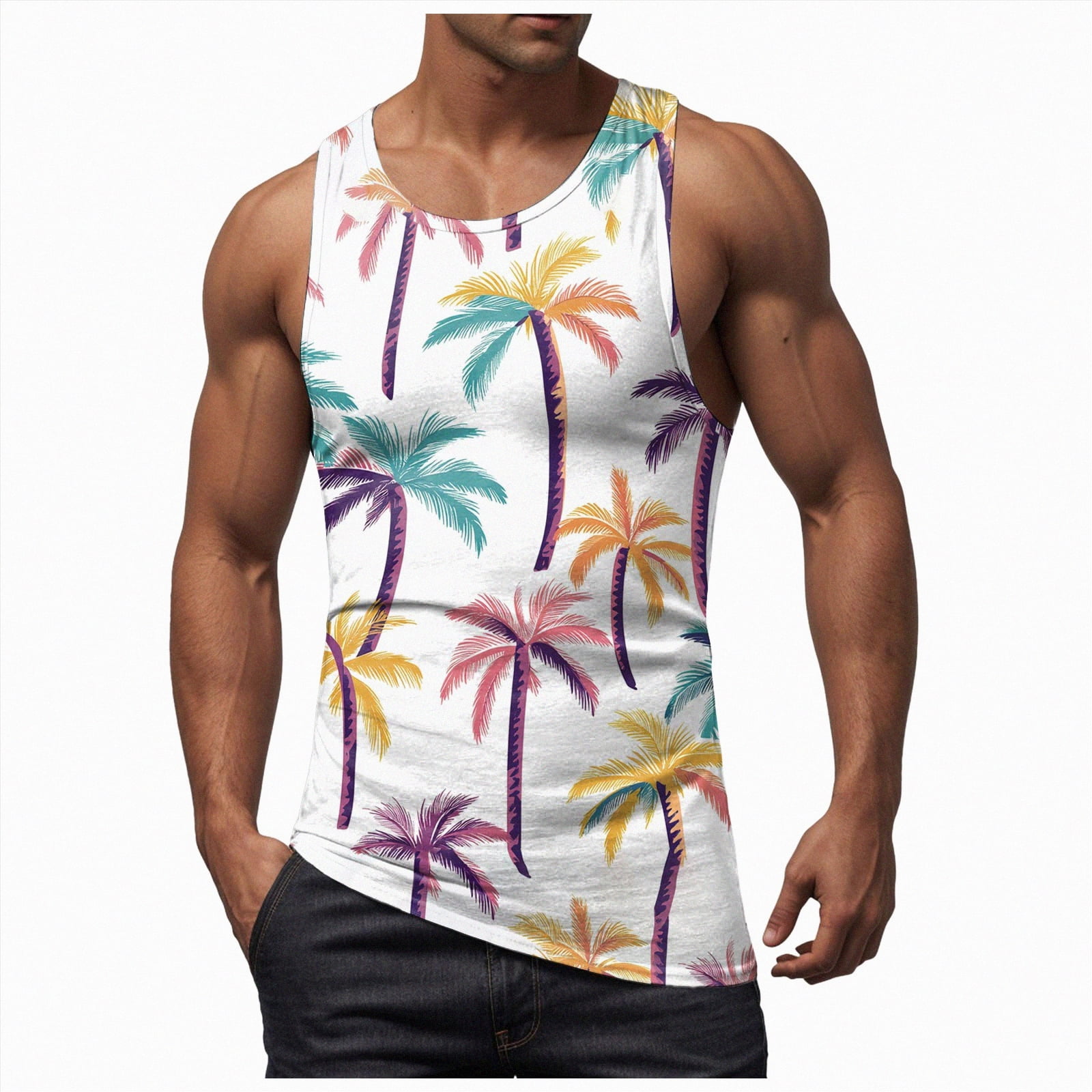 Hessimy Mens Casual Knitted Tank Tops Crew Neck Sleeveless Muscle T ...