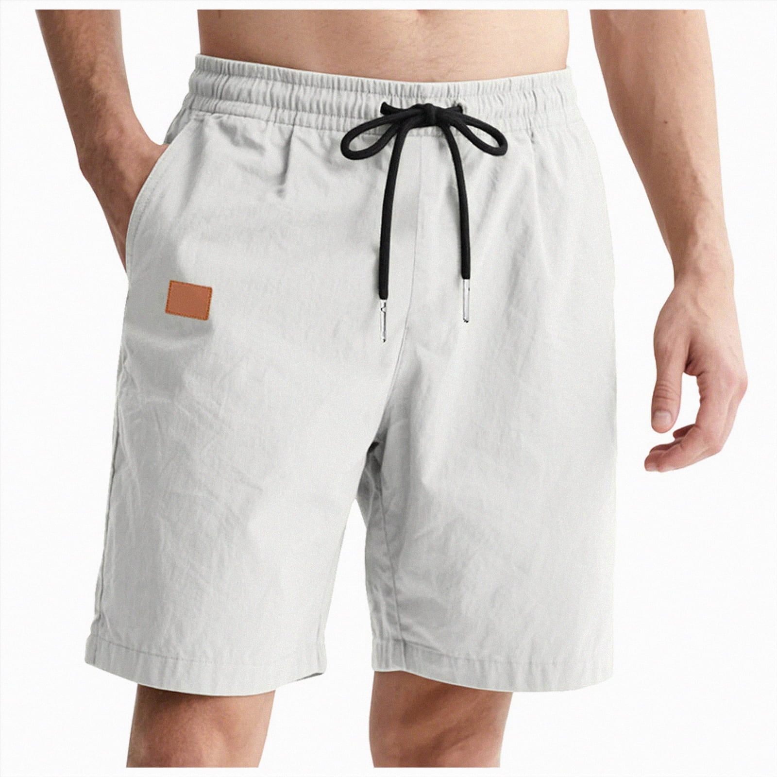 Hessimy Mens Corduroy Shorts Casual Elastic Waist Drawstring Summer ...