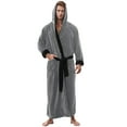 Hessimy Mens Hooded Robe Plush Fleece, Soft Fluffy House Coat Lounge ...