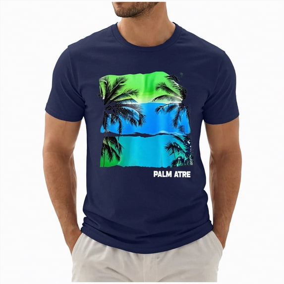 Hessimy Mens Short Sleeve T-Shirts Graphic Crewneck Casual Printed Tee ...