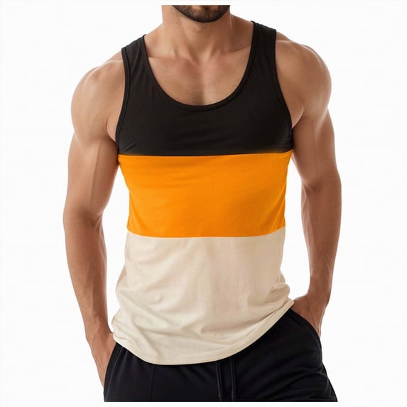 Hessimy Mens Sleeveless Tank Tops Workout Muscle Gym Shirt Athletic ...