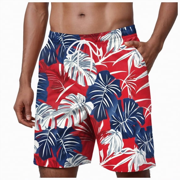 Hessimy Mens Swim Trunks Hawaiian Beach Shorts Quick Dry Board Shorts ...