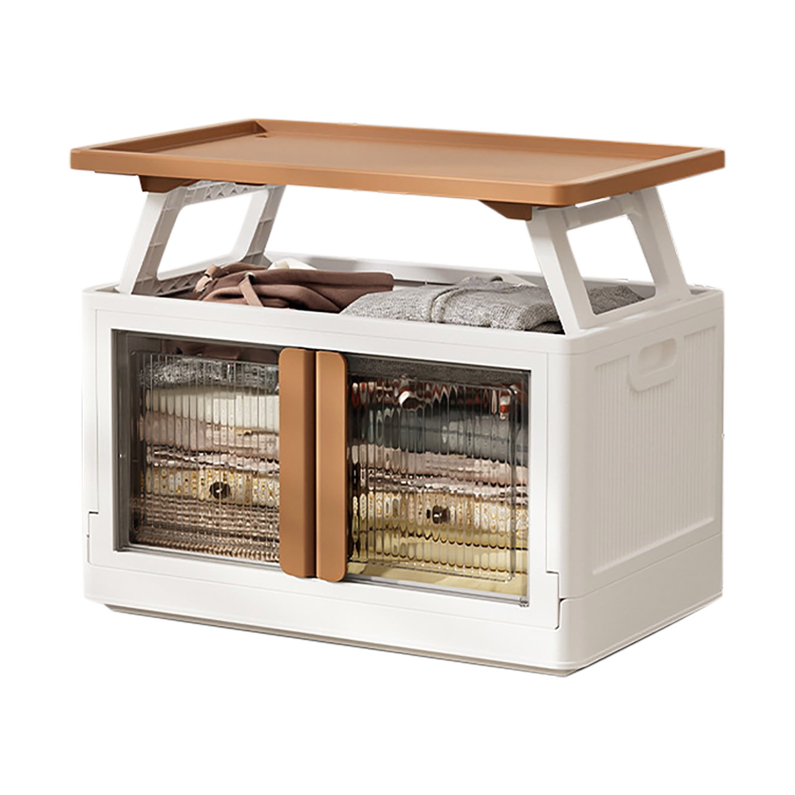 Hessimy Outdoor Storage Box with Table Function, 86L Collapsible Trunk ...