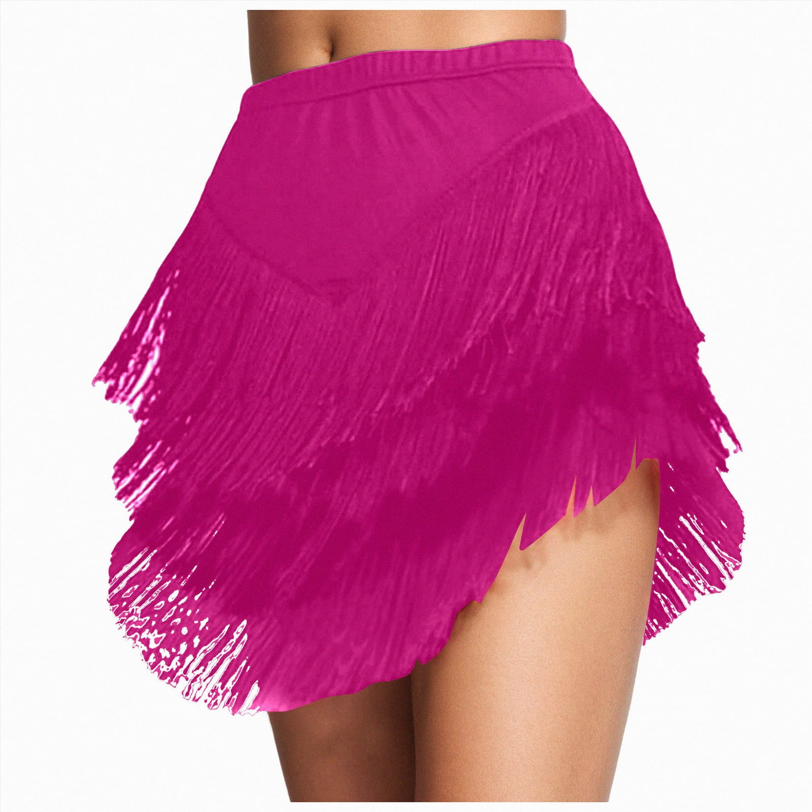 Hessimy Sequin Tassel Hip Scarf Sequin Tassel Skirts Rave Fringe Hip ...