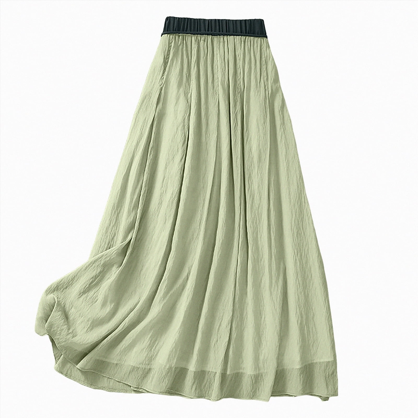 Hessimy Skirts for Womens 2026 Summer High Waist Drawstring Side Slit ...