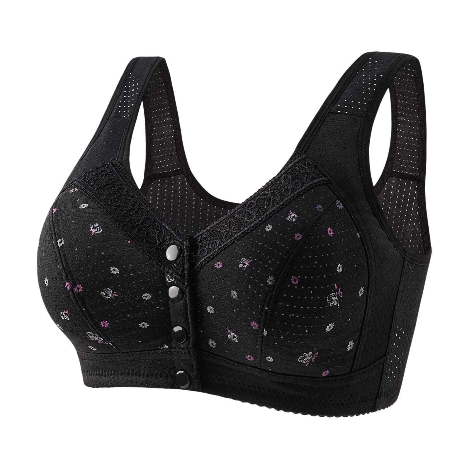 Hessimy Snap Front Bra,2024 Front Button Breathable Skin-Friendly ...