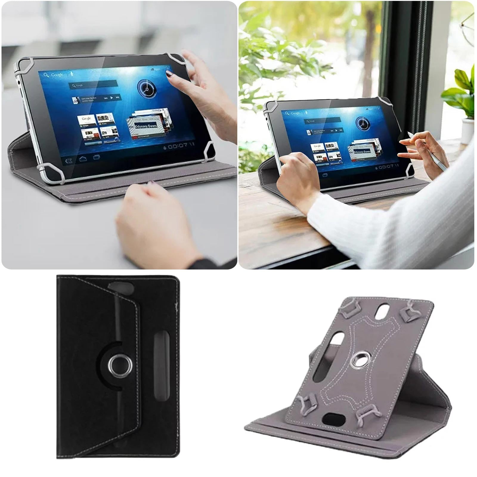 Hessimy Tablet Cases For 10.1 Tablets 360 Universal Tablet Case Leather ...