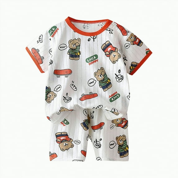 Hessimy Toddler Baby Girl Summer Outfit Kids Cotton Printed Clothes ...