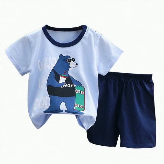 Hessimy Toddler Boy Summer Outfits Clothes Kids Shorts Set Cotton 2 ...