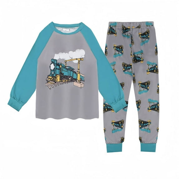 Hessimy Toddler Boys Girls Spring Summer Cute Cartoon Print 2Pcs Long ...