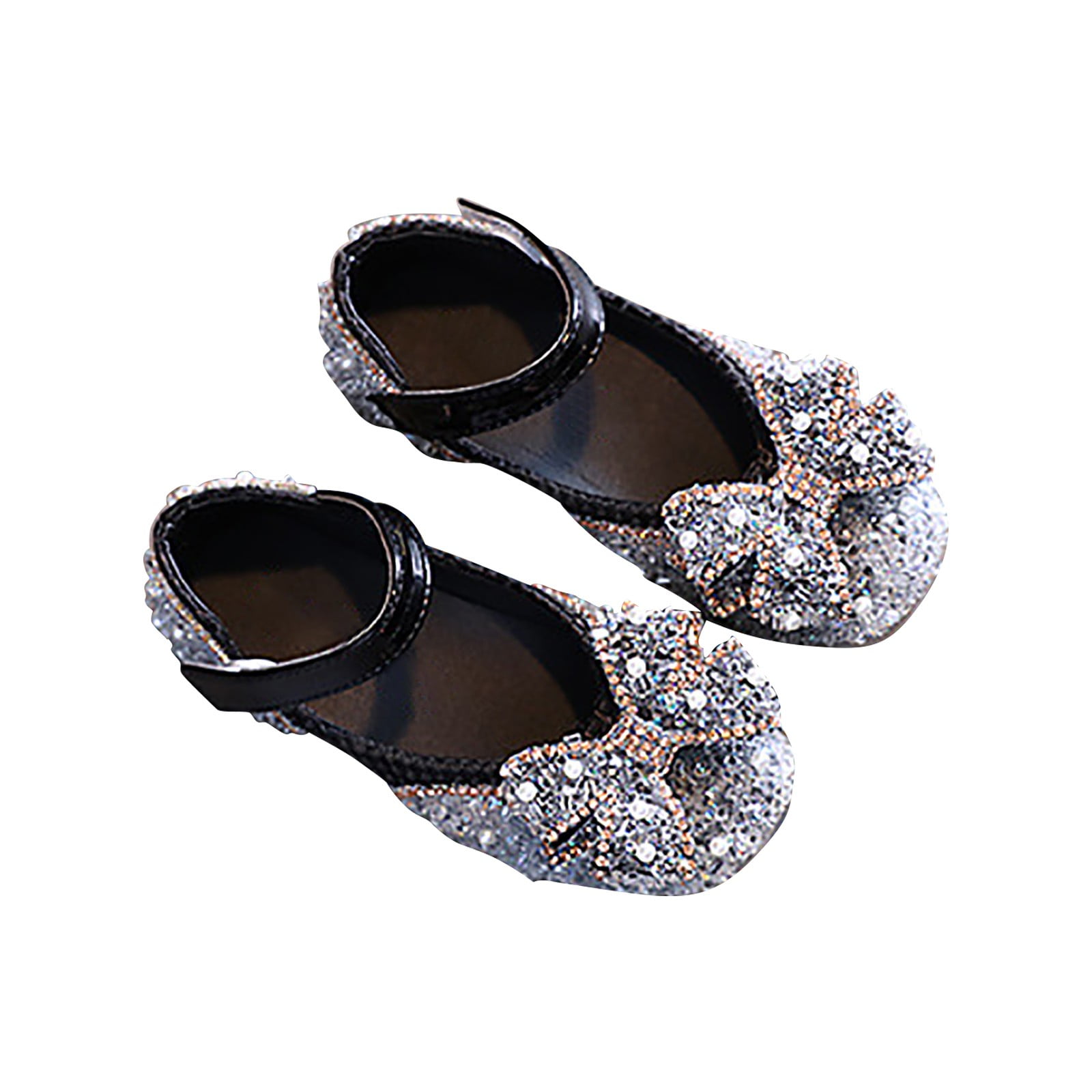 Hessimy Toddler Princess Shoes, Mary Jane Front Bow Heart Rhinestone ...