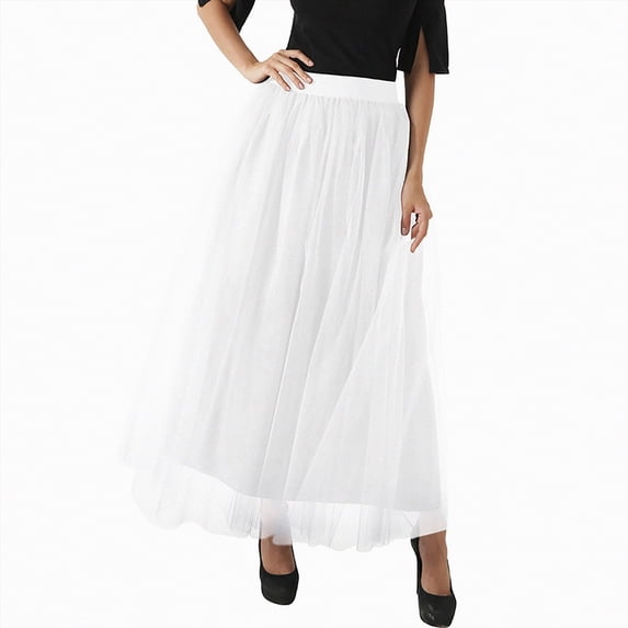 Hessimy Tulle Skirts for Women Autumn Winter Half Swing Long High Waist ...