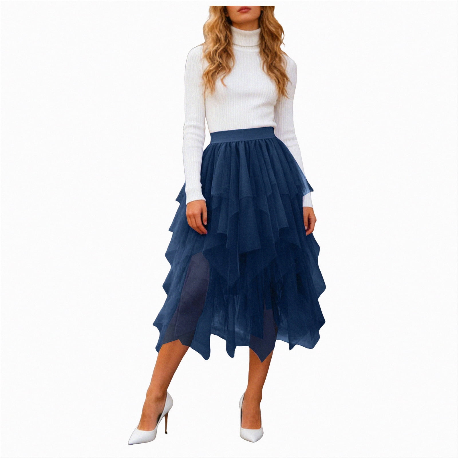 Hessimy Victorian Steampunk Bustle Skirt 6 Layered Tie-on Belt Tulle ...