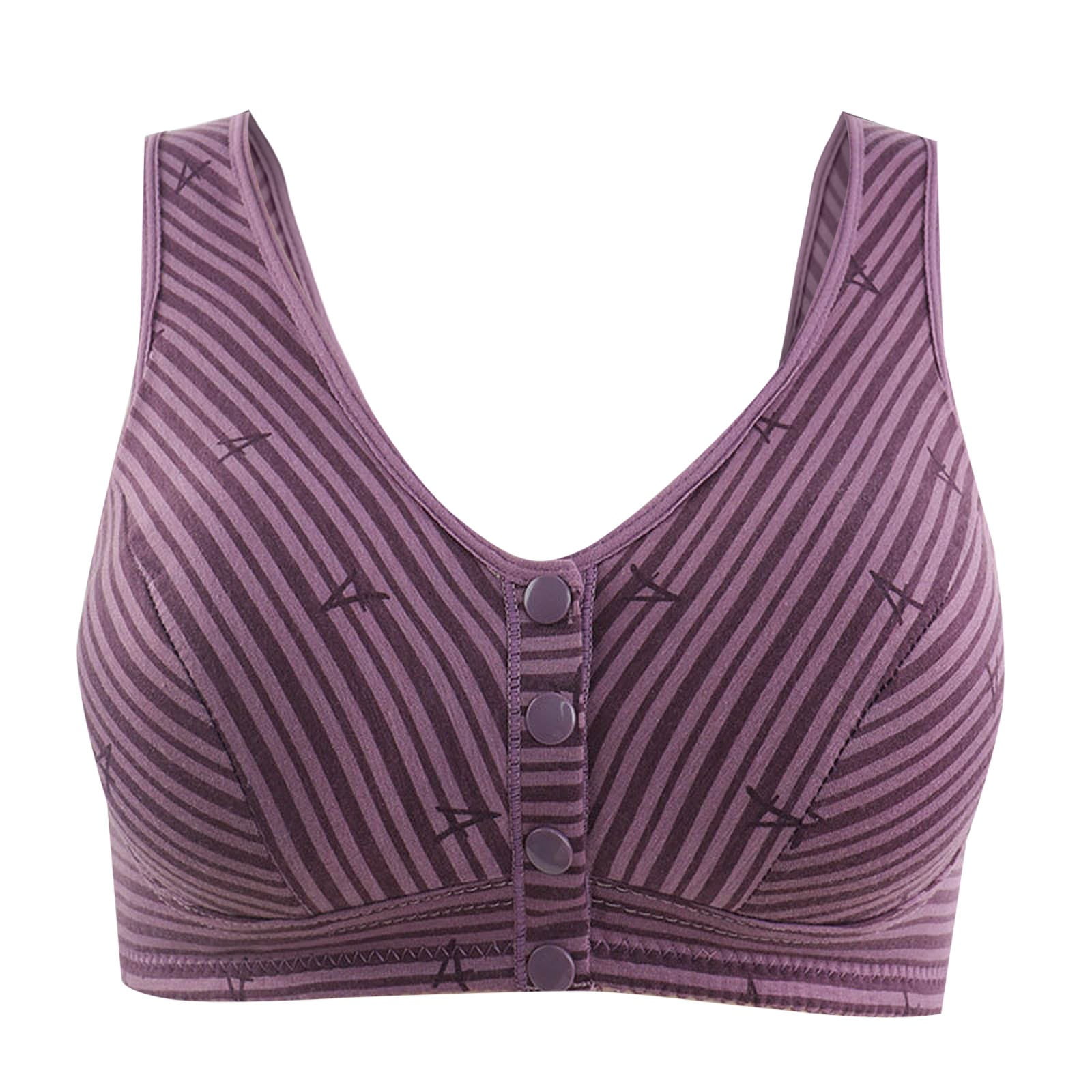 Hessimy Wireless Front Closing Bra No Underwire,Bra for Older Women ...