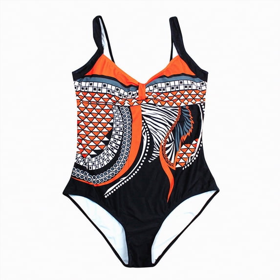 Hessimy Women's One Piece Swimsuit Halter Plunging Neck Cutout Back ...