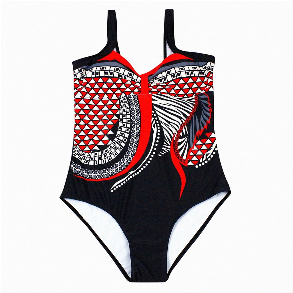 Hessimy Women's One Piece Swimsuit Halter Plunging Neck Cutout Back ...