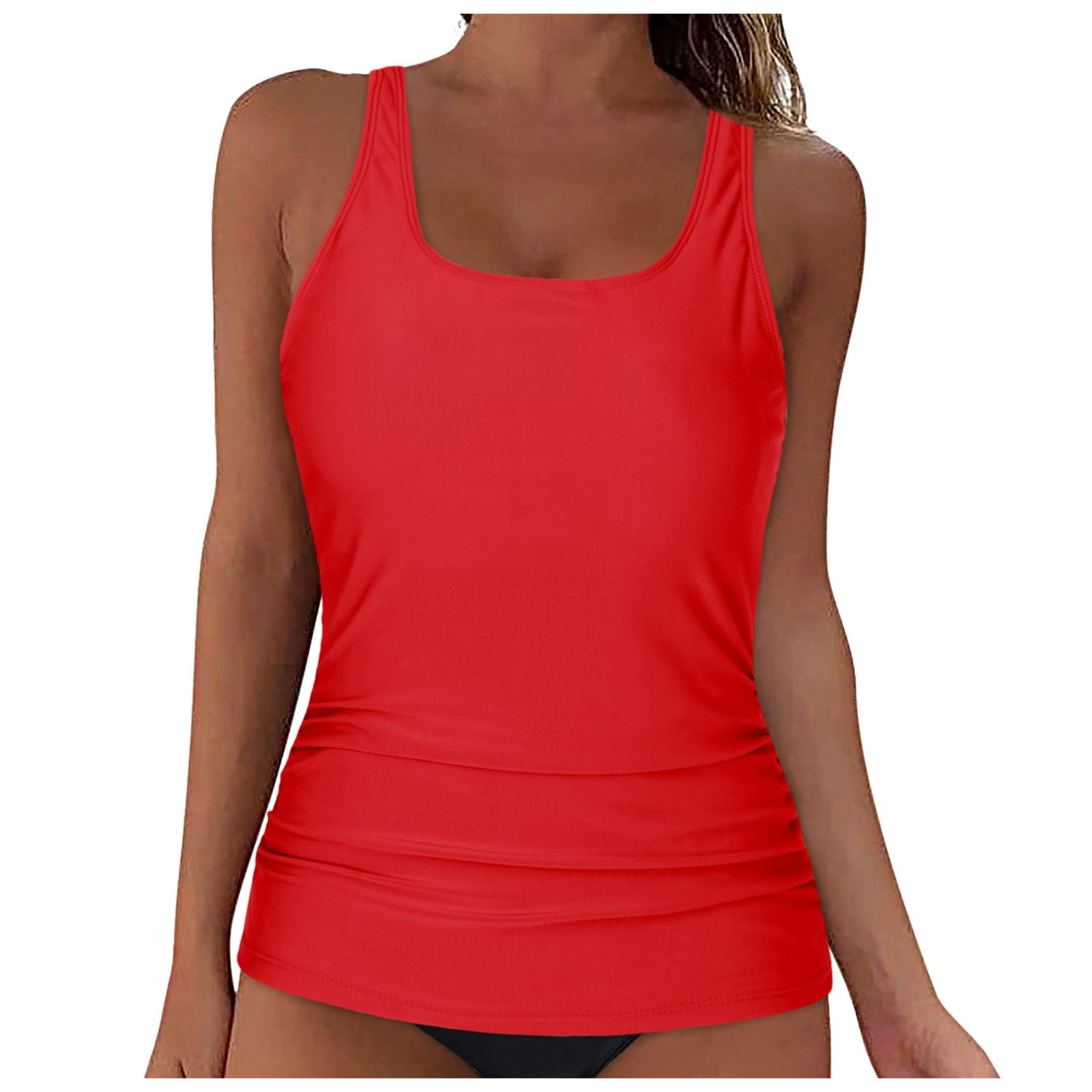 Hessimy Womens Blouson Tankini Top No Bottom Loose Fit Swim Top Modest ...