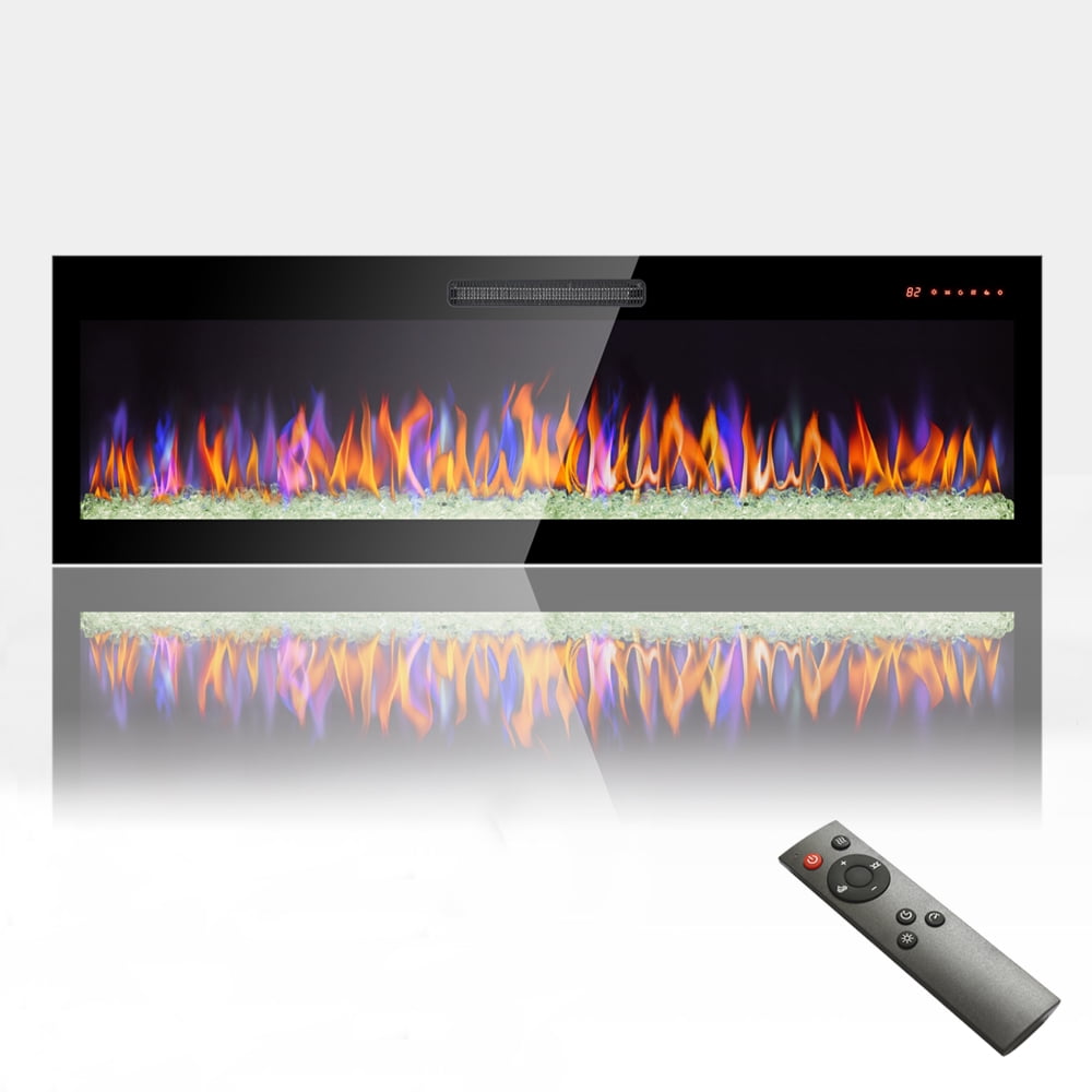 HestiNysus Large 60'' Inset Electric Fireplace with Digital Display ...