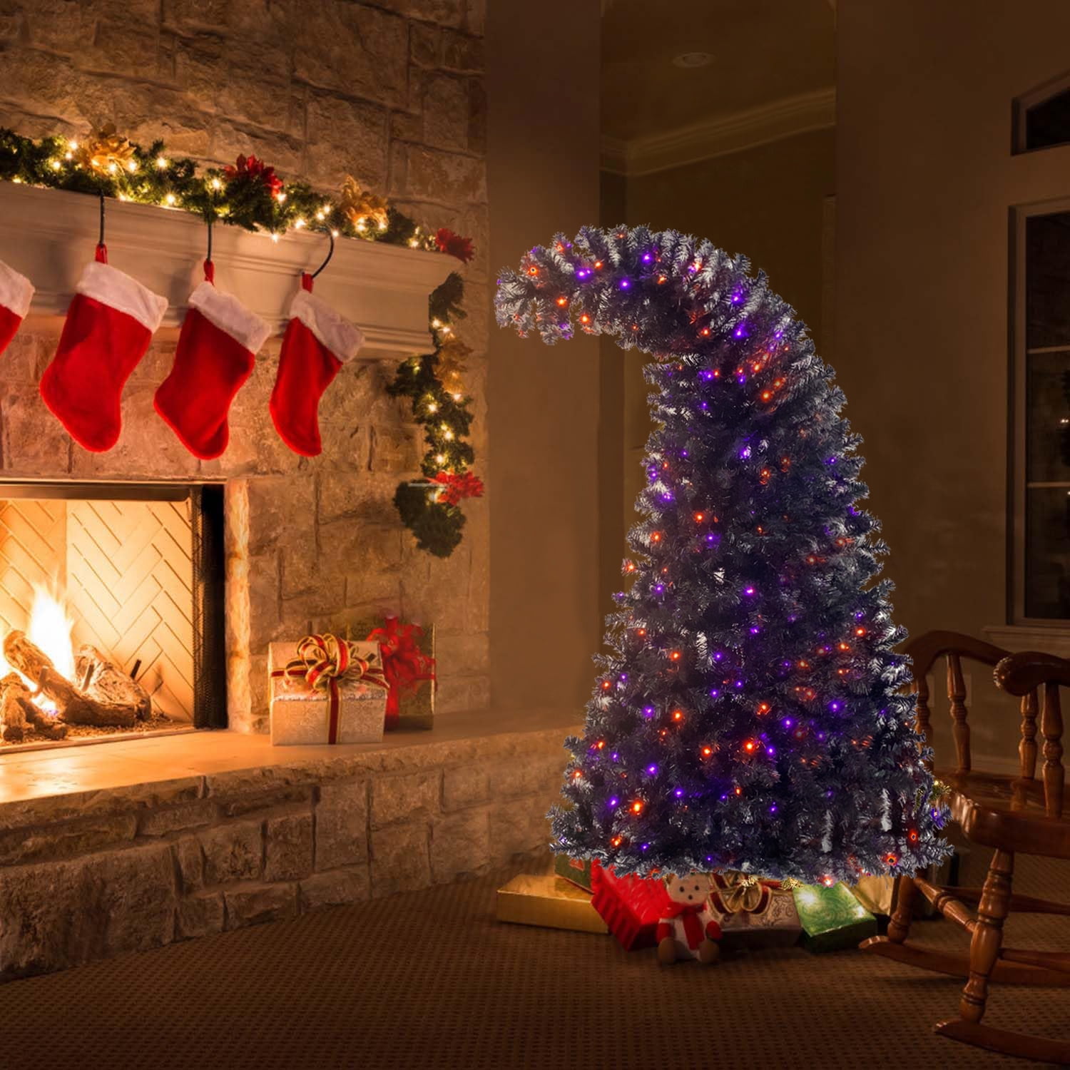 HestiNysus 6FT Tall, Bendable Halloween Grinch Style Christmas Tree ...