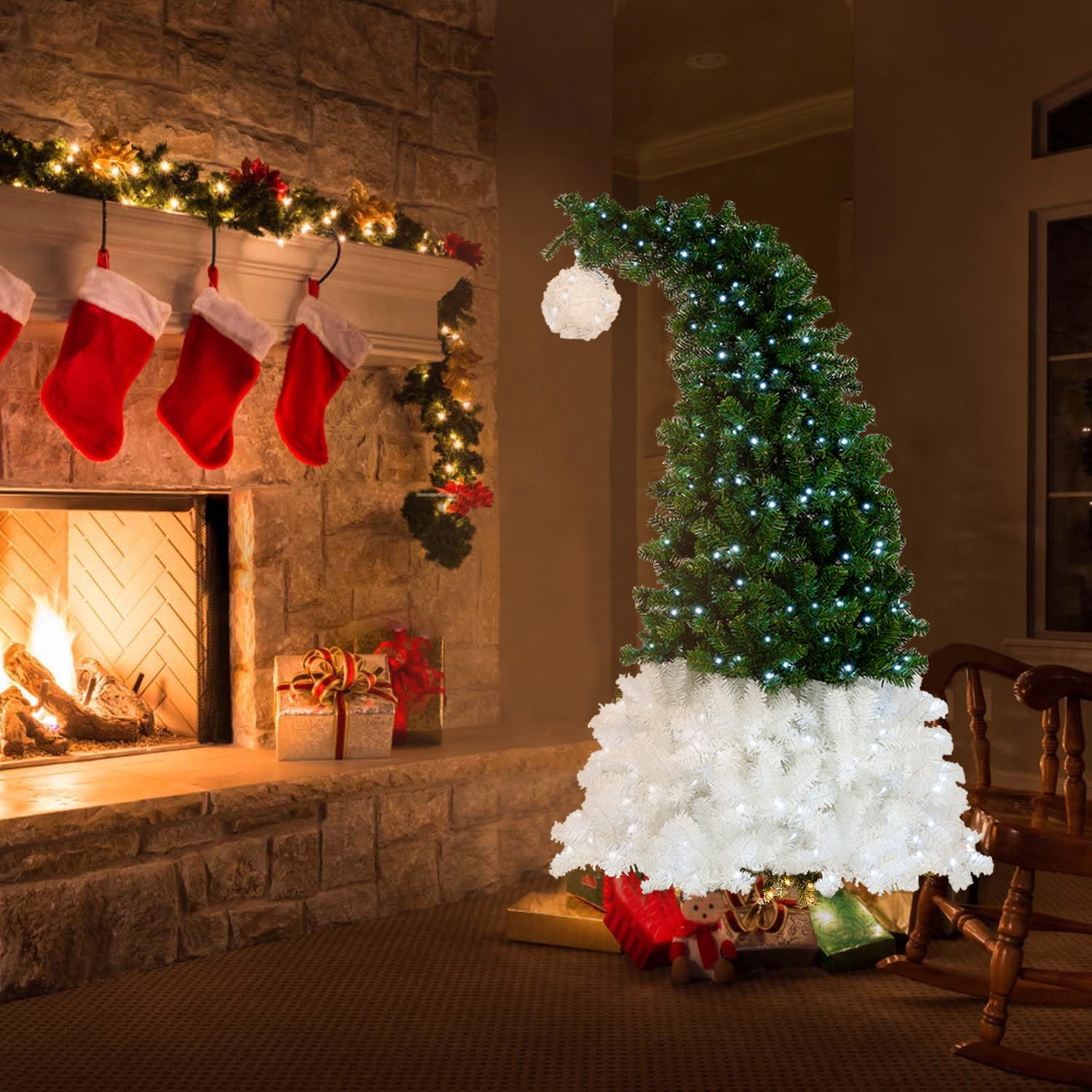 HestiNysus 6FT Tall, Bendable Santa-style Christmas Tree, 1250 Lush ...