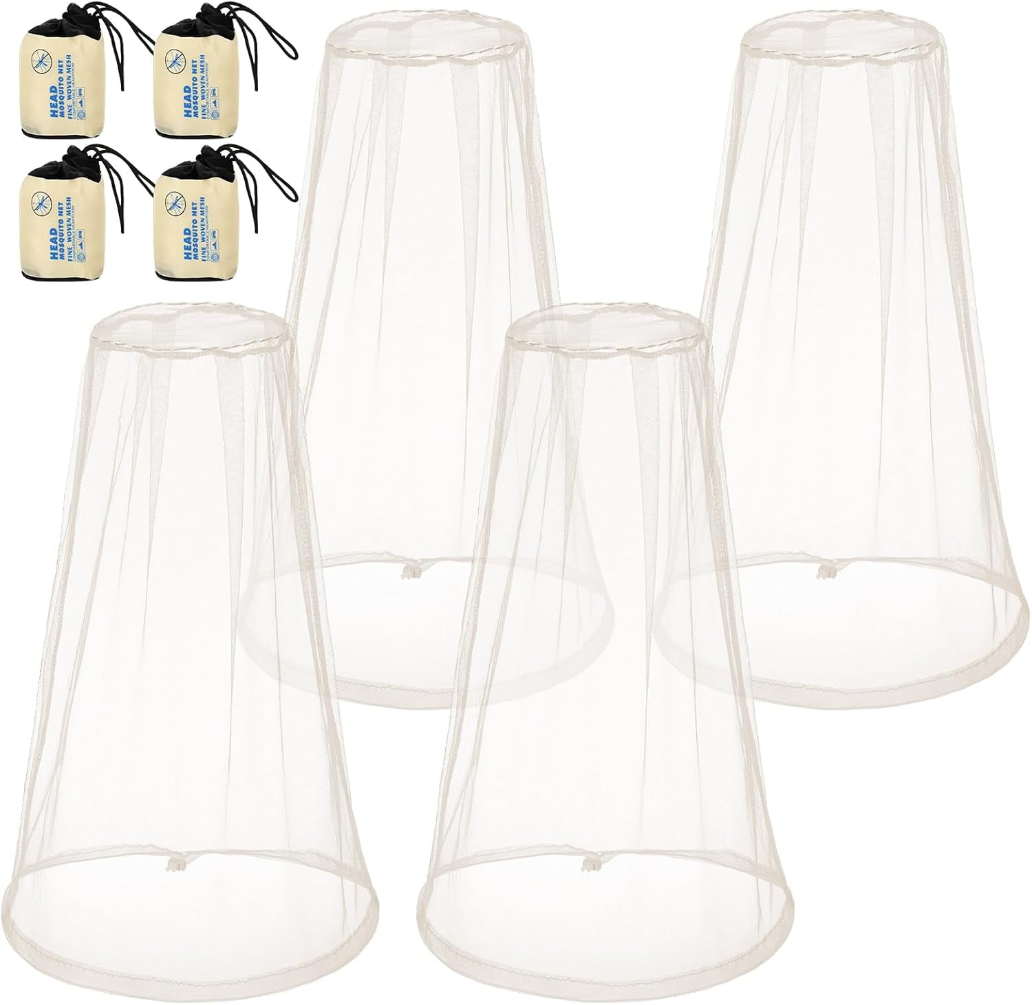 Hestya 4 Pack Mosquito Face Mesh Net Protecting Net for Outdoor Hiking ...