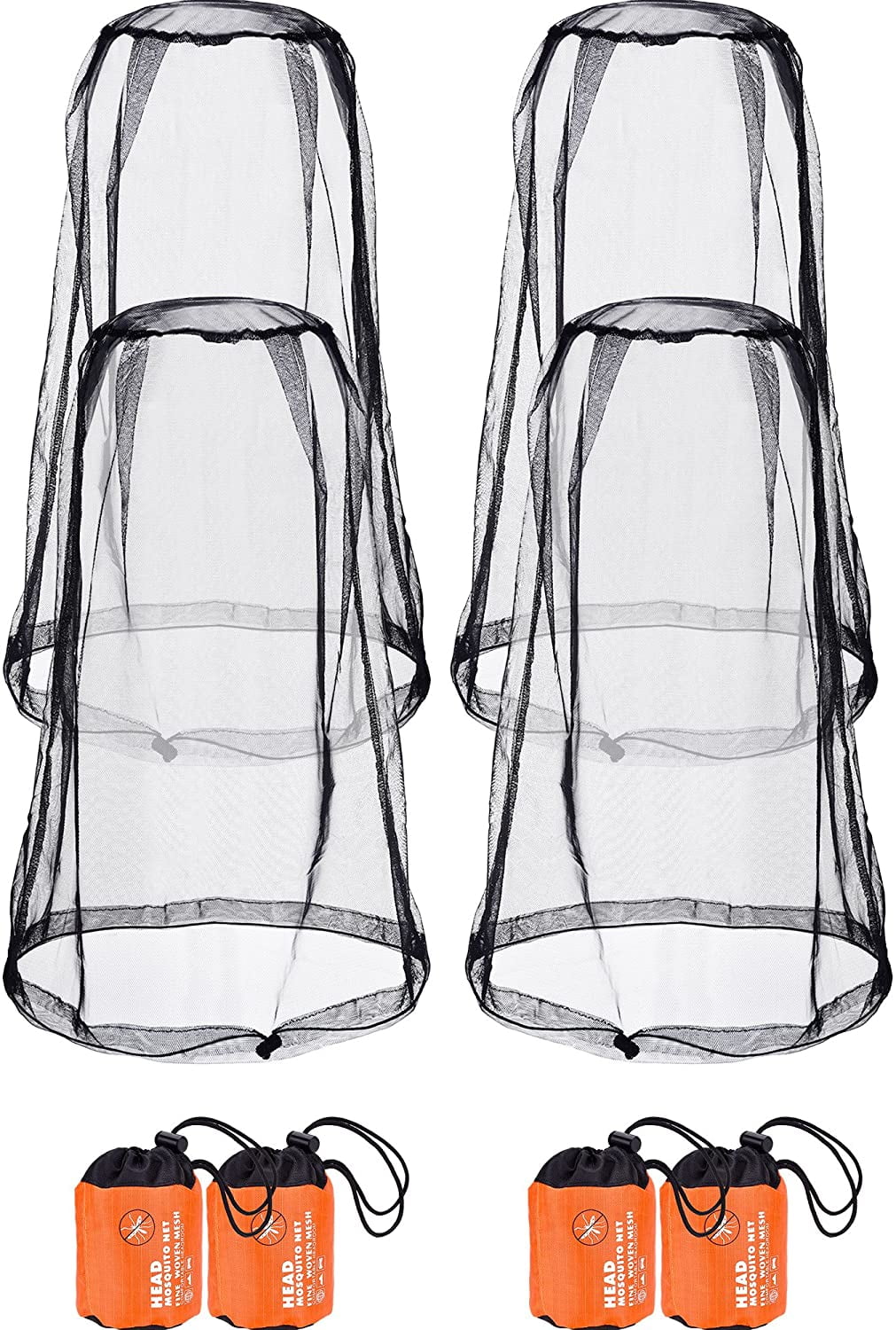 Hestya 4 Pack Mosquito Face Mesh Net Protecting Net for Outdoor Hiking ...