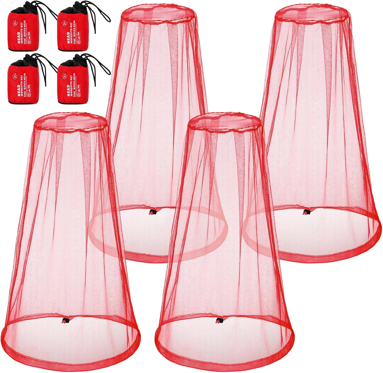 Hestya 4 Pack Mosquito Face Mesh Net Protecting Net for Outdoor Hiking ...