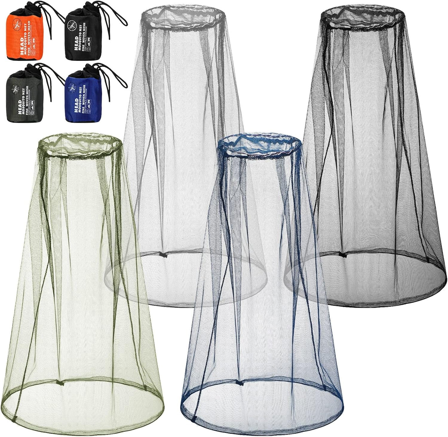 Hestya 4 Pack Mosquito Face Mesh Net Protecting Net for Outdoor Hiking ...