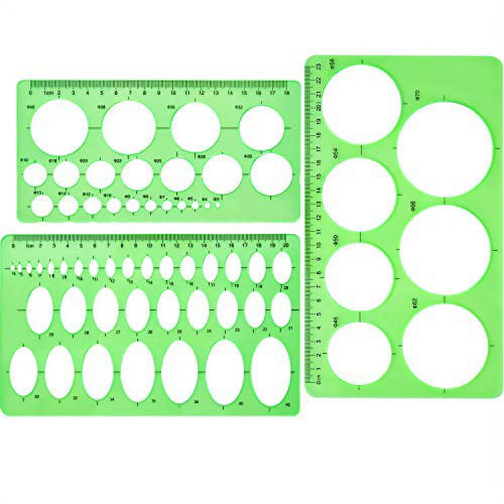 Hestya Circle Template Rulers for Drawing 3 Pieces Plastic Circle and ...