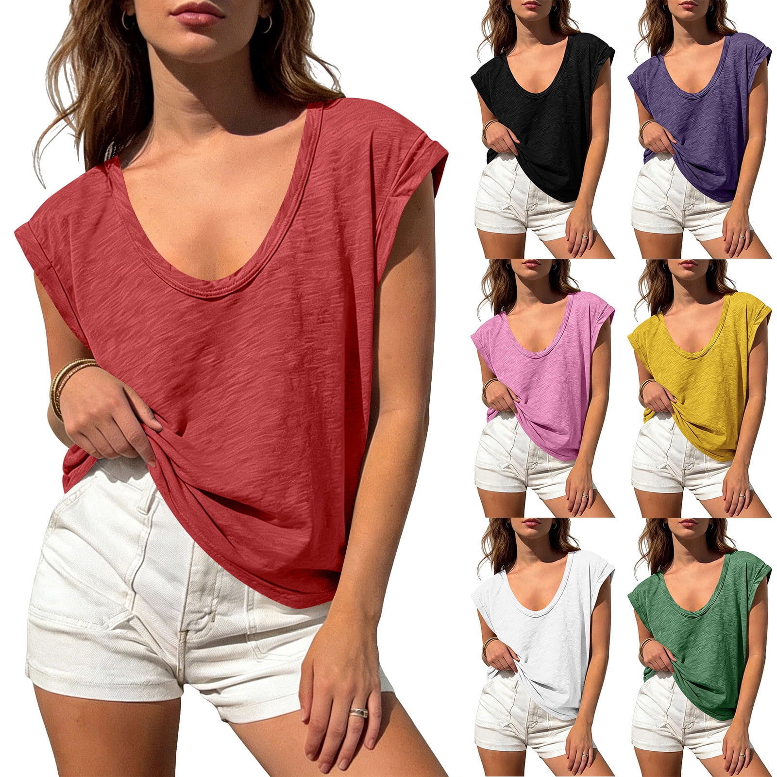 Hesxuno Boys Girls Hooded Tank Tops Solid Color Sleeveless Tops Round ...