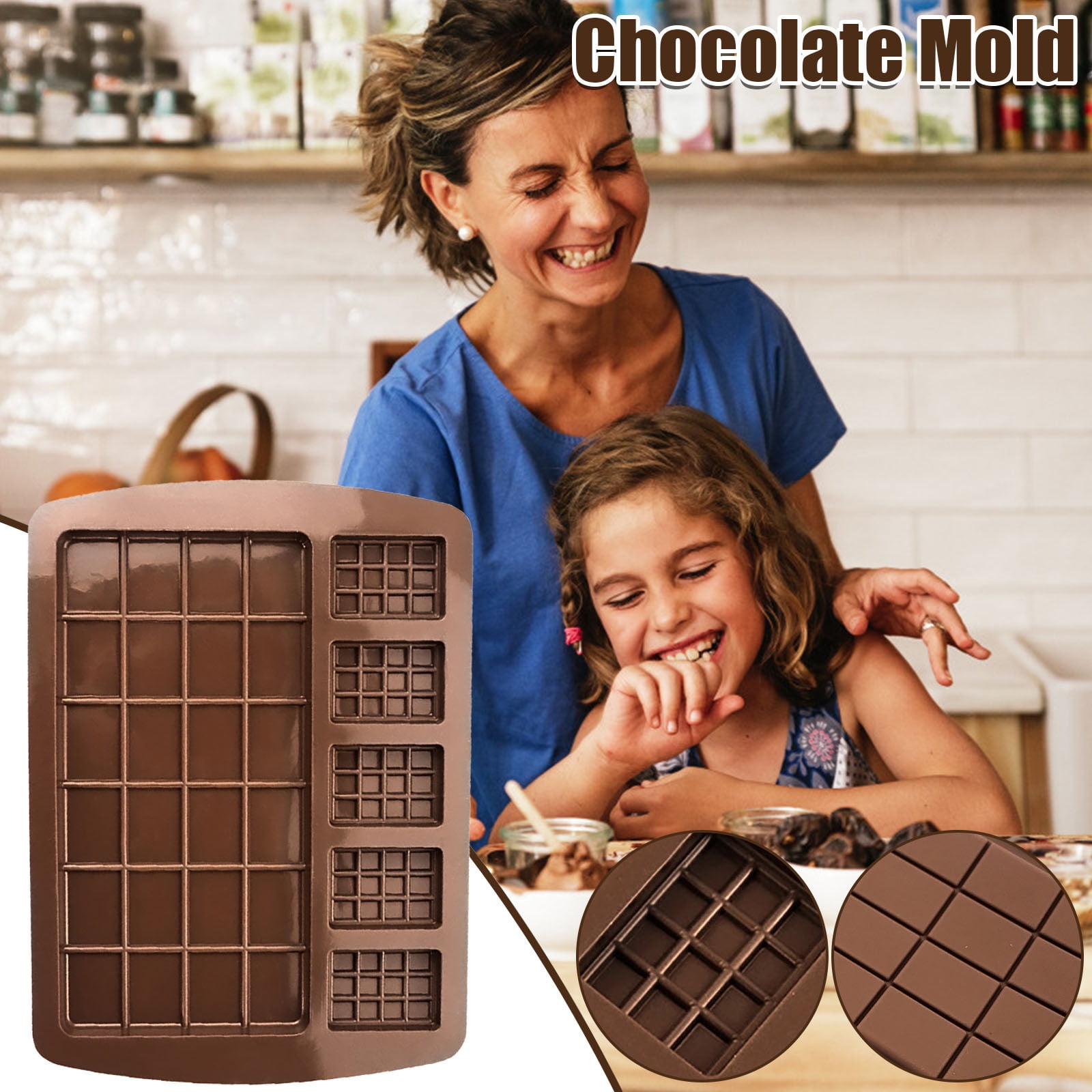 Hesxuno Chocolate Molds, Rectangle Chocolate Bar Sweet Molds Food Grade ...