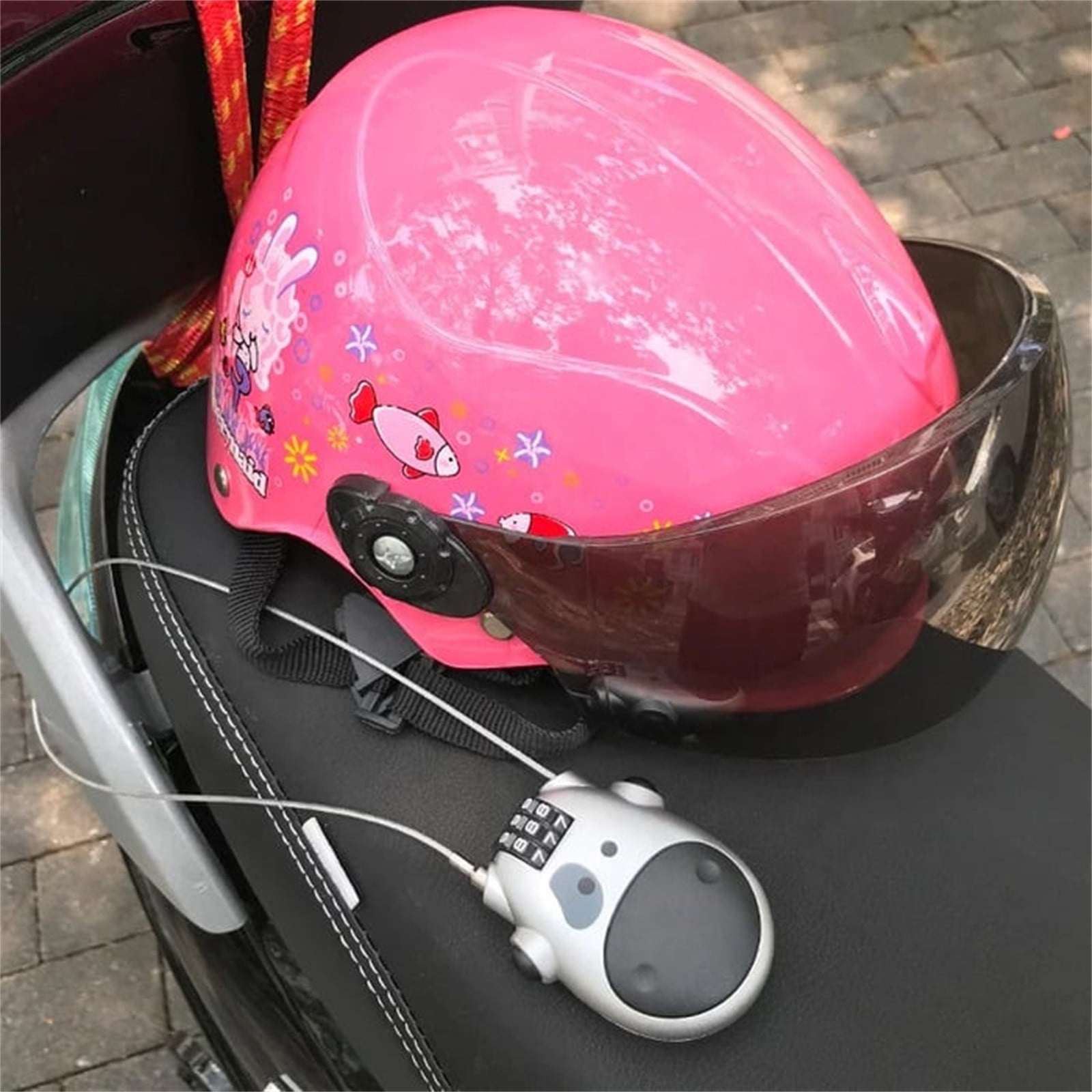 Hesxuno Cow Telescopic Steel Wire Rope Steel Cable Password Lock ...