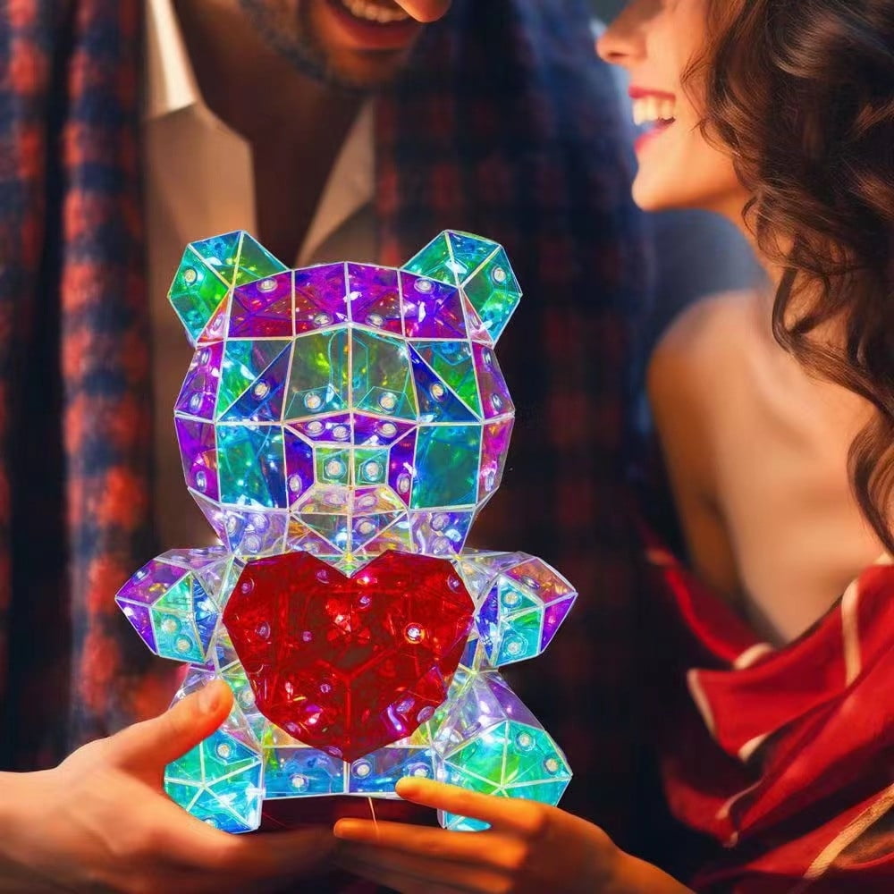 Hesxuno LED Light Up Bear Tall Holographic Lights with USB Charger ...