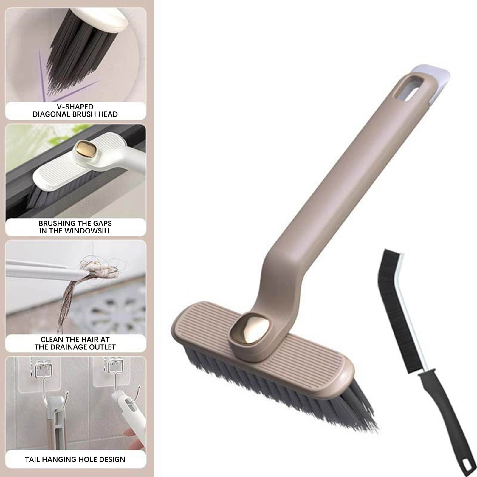 Hesxuno Multifunctional Rotating Crevice Cleaning Brush Bristles Two-in ...