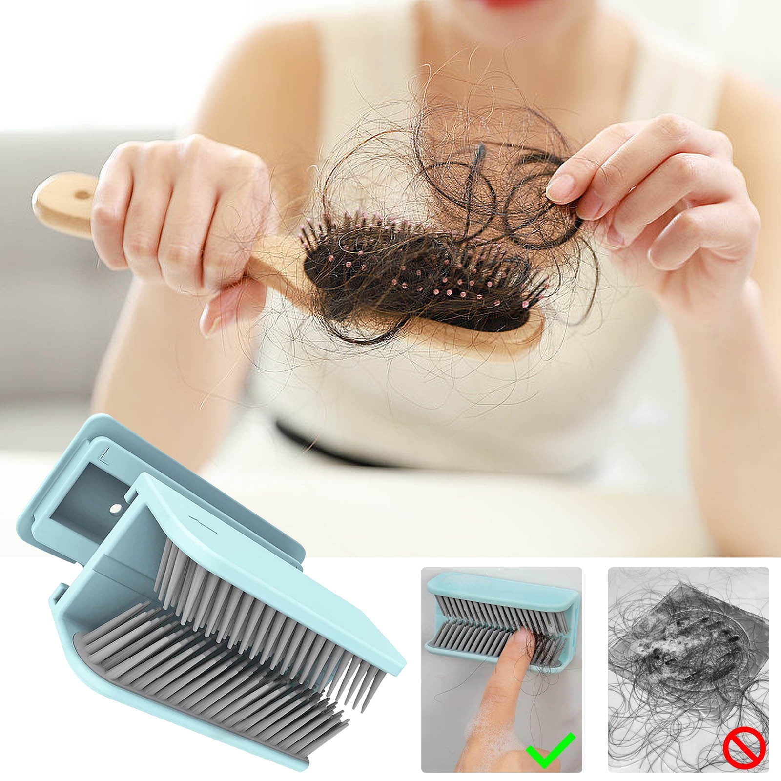 Hesxuno Wall Mounted Bathroom Hair Collector Self Adhesive Shower Hair ...