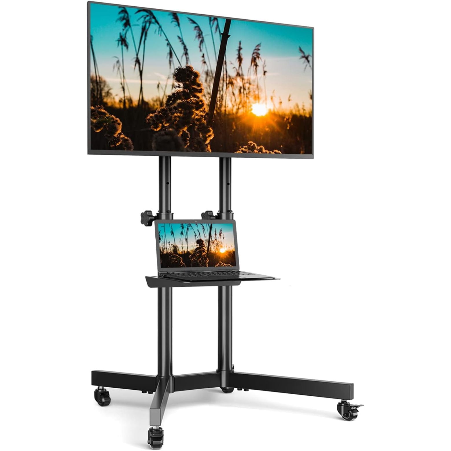 HetayC Mobile TV Cart with Wheels, 32-75 Inch TV Stand for LCD LED OLED ...