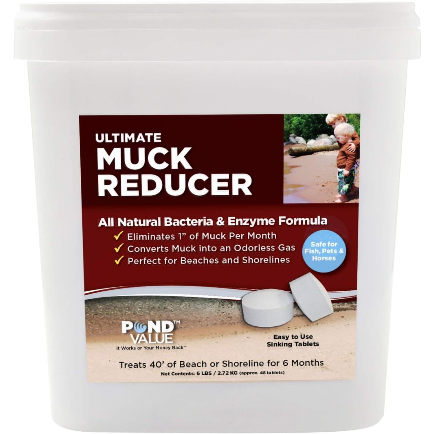 HetayC Natural Pond Muck Remover, Eco-friendly, 40-ft Shoreline, 6 ...