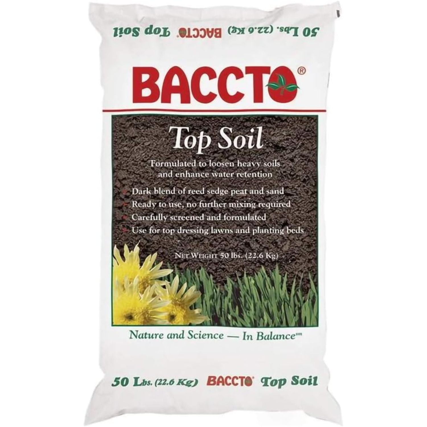 Hetayc Baccto Top Soil for Lawns & Patch Work, 50 lbs - Walmart.com