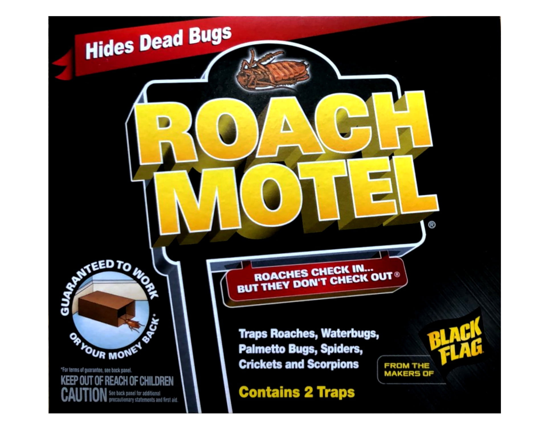 Black Flag Roach Motel Indoor Cockroach & Spider Catcher Traps, 2 ct ...