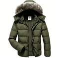 Heting Men's Waterproof Winter Puffer Jacket with Detachable Hood ...