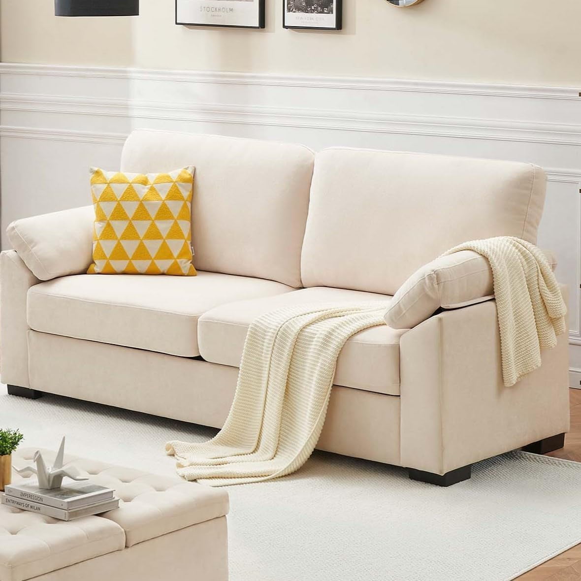 Hetoy 80 Inch Sofa, Chenille Sofa, Comfy Couch Sofa, 2 Seater Couch ...