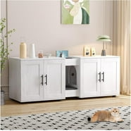 Pefilos Large Wooden Kitty Cabinet, Hidden Furniture Storage, 31" Cat ...