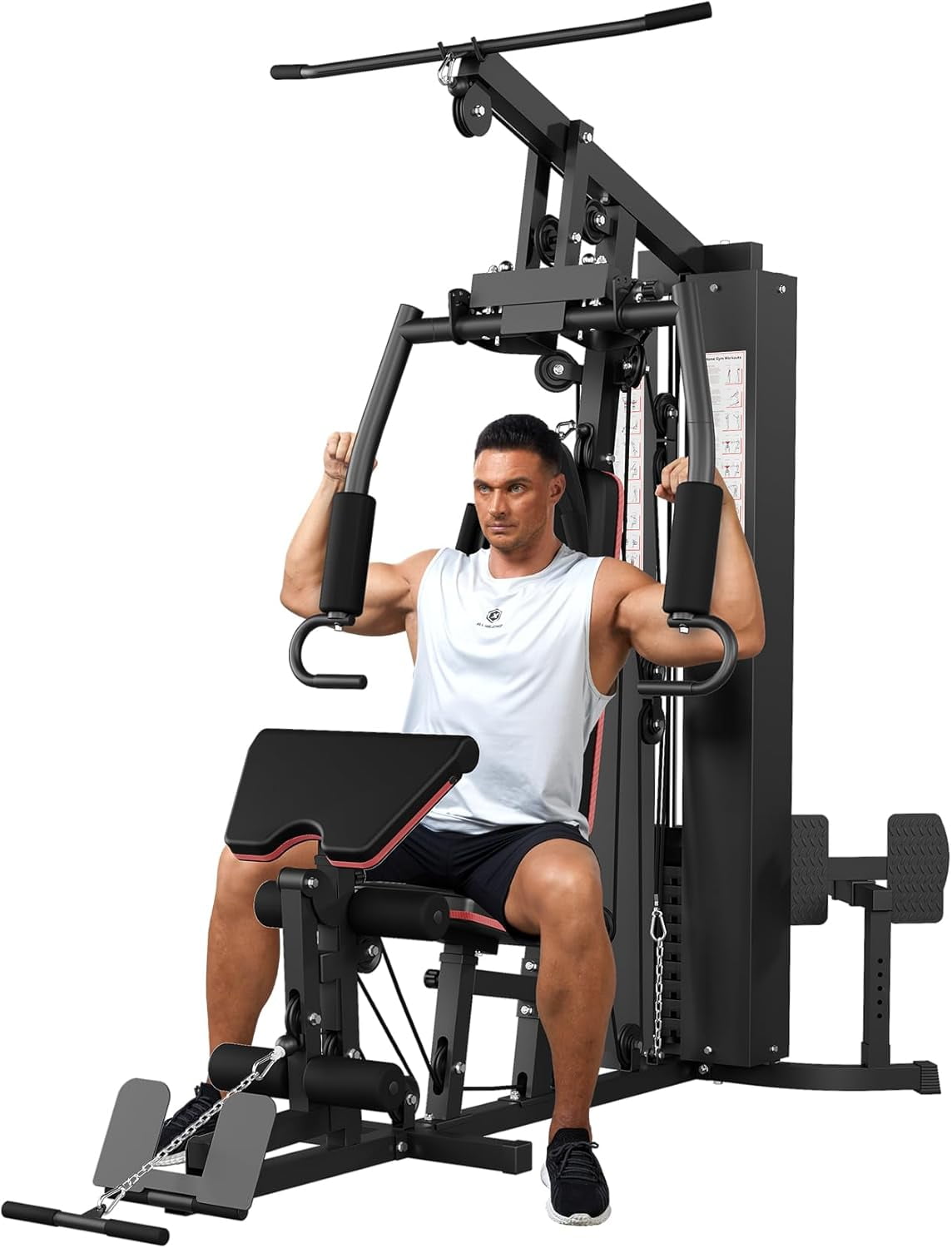 Hetoy Multifunctional Home Gym Equipment, Home Gym Station with Pulley ...