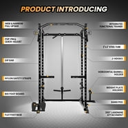 "Mikolo Power Cage, Squat Rack with Dual Pulley System, Multi-Function ...