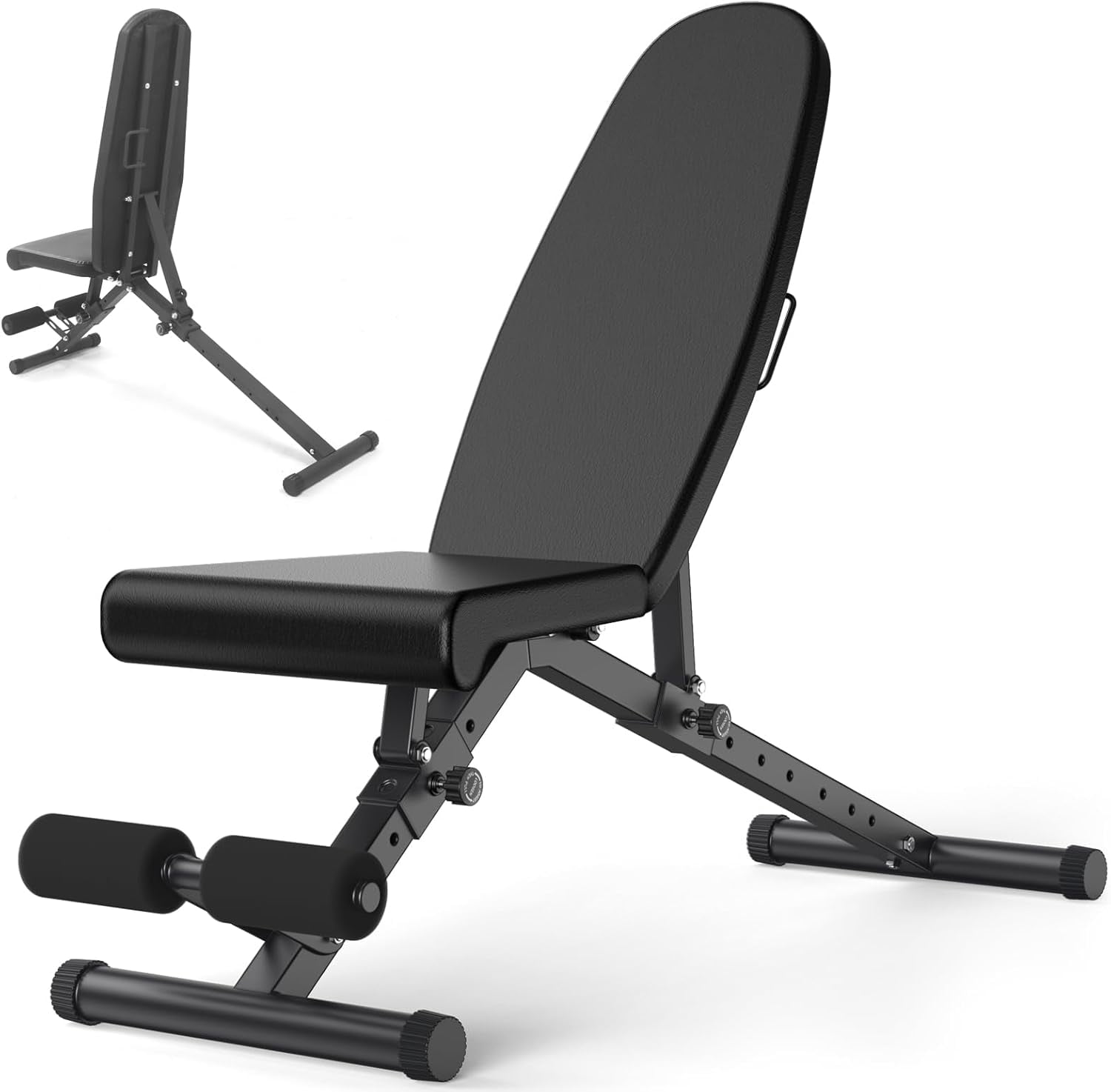 Hetoy Weight Bench, Black Adjustable Workout Bench with 900Lbs Capacity ...