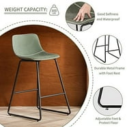 HeuGah Bar Stools Set of 4,Faux Leather Counter Height Bar Stools,26 ...