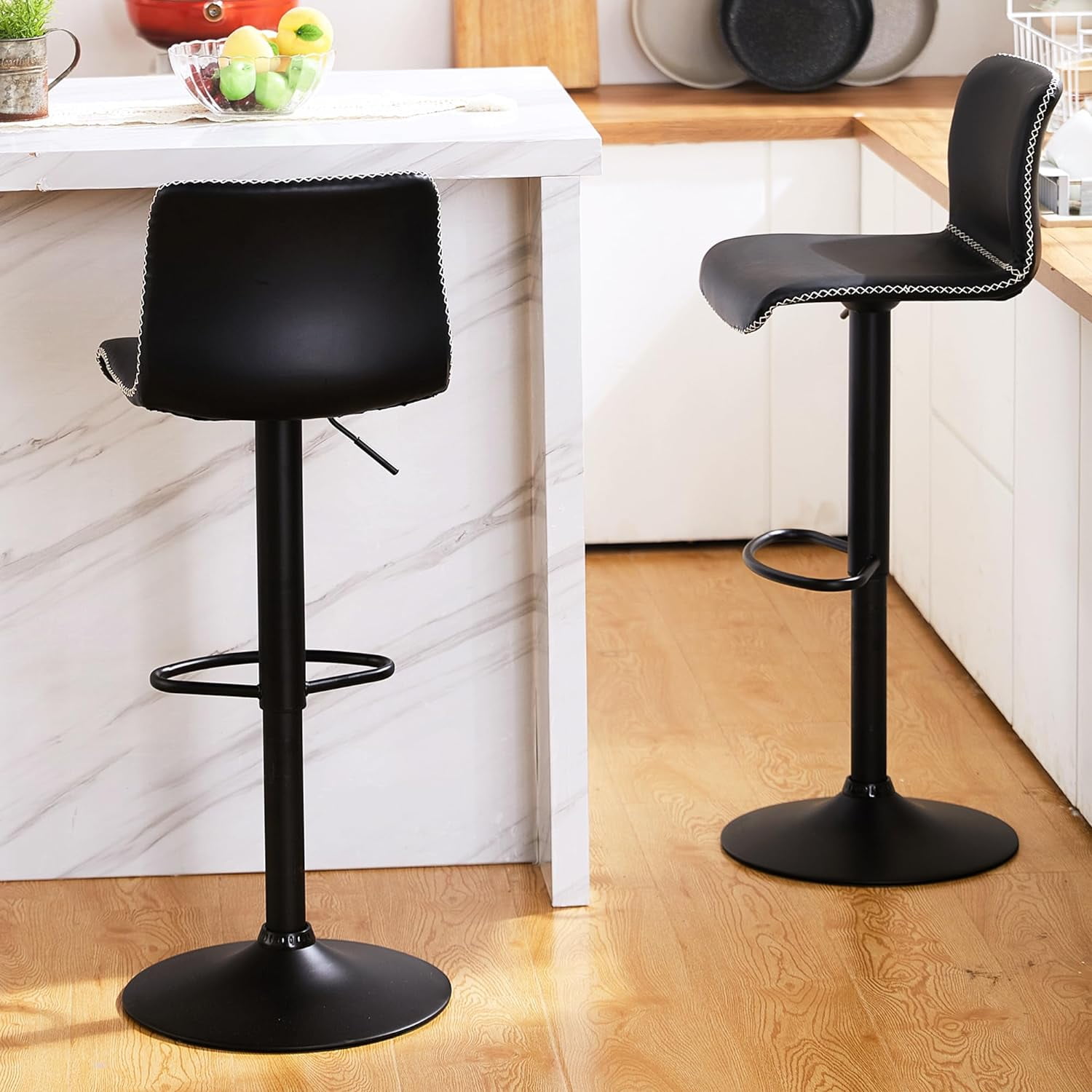 HeuGah Swivel Stools Set of 2, Adjustable Height - Counter to Bar (24 ...