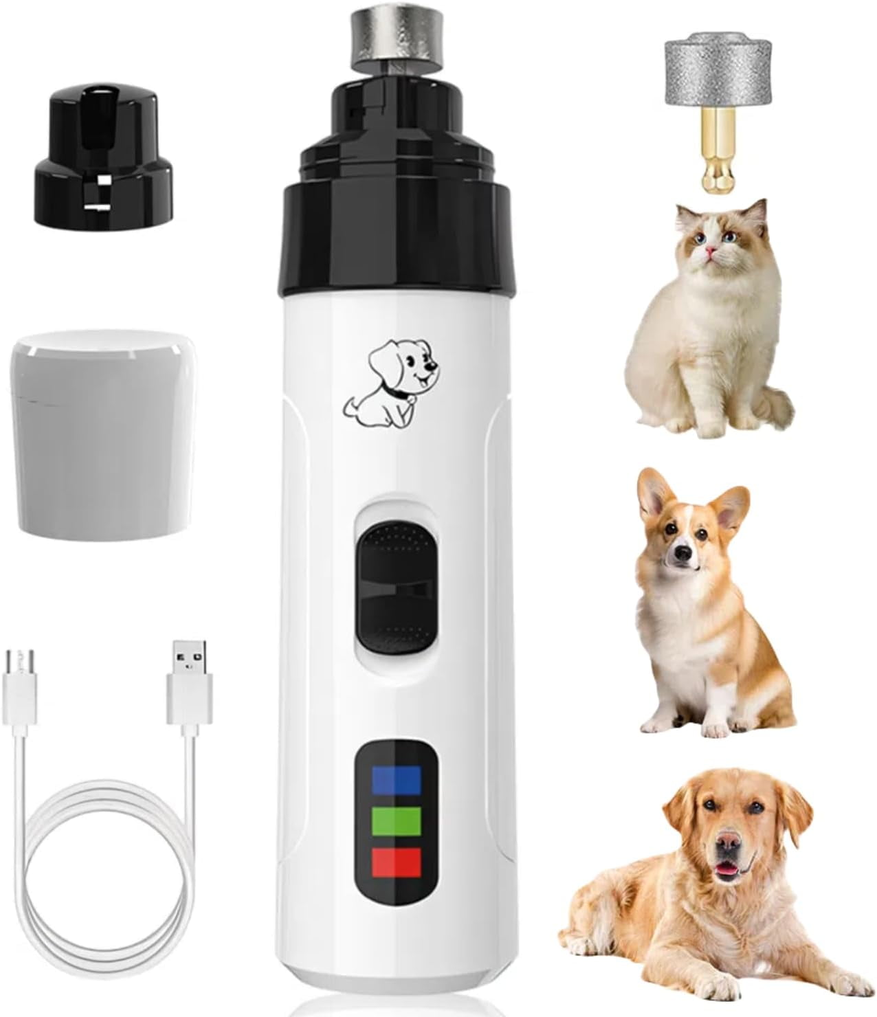 Heusom Silent Groom Pro Nail Grinder, 2025 Upgraded Dog Silent Nail ...