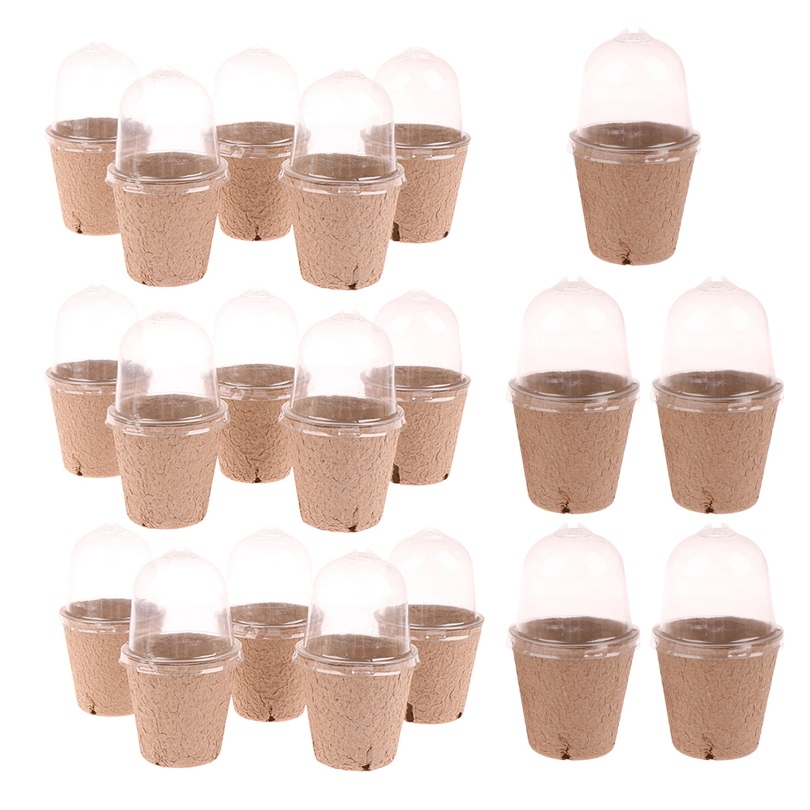 Hevirgo 20 Pcs Plant Nursery Pots with Humidity Dome Eco-friendly ...