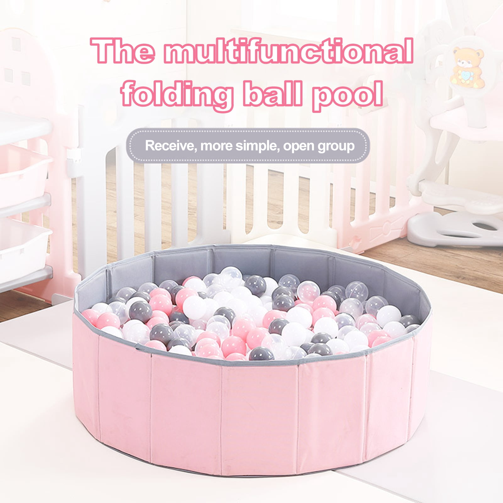 Hevirgo Foldable 32"/40" Ocean Ball Pool for Kids, Oxford Cloth Playpen ...